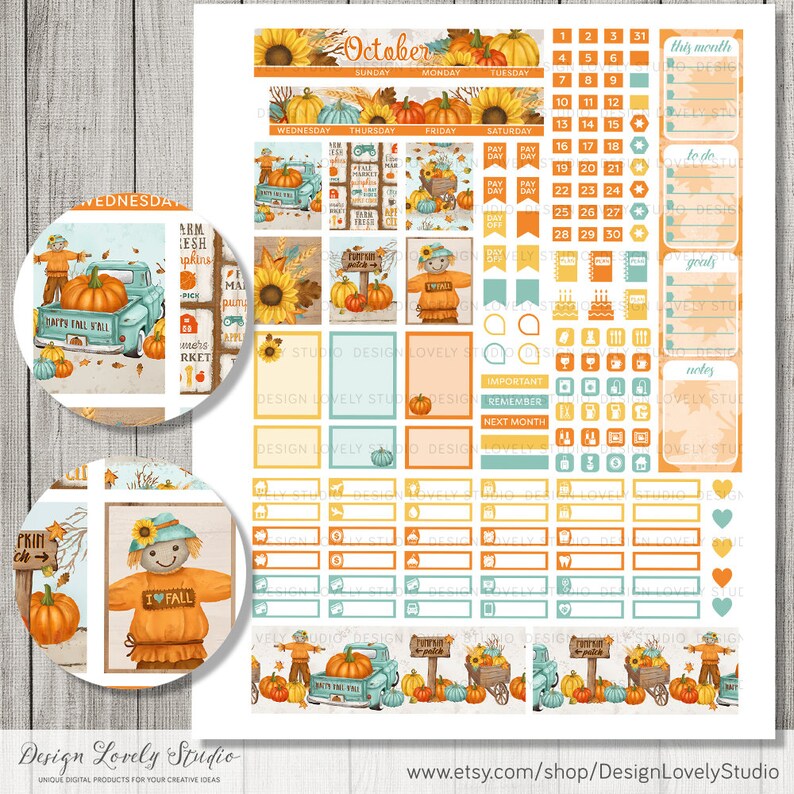 October Mini Happy Planner Stickers October Monthly - Etsy