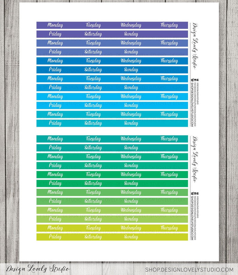 Date Cover Stickers Monday Sunday Planner Stickers Monday to | Etsy