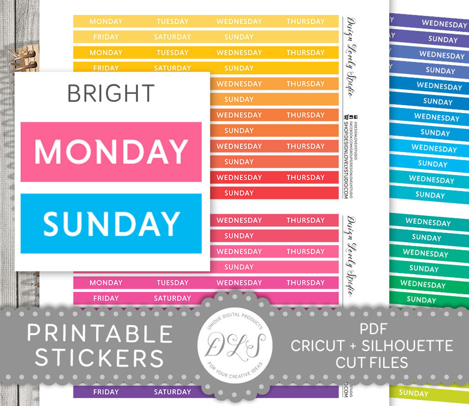 Monday Sunday Planner Stickers Monday to Sunday Planner | Etsy
