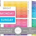 Monday Sunday Planner Stickers Monday to Sunday Planner | Etsy