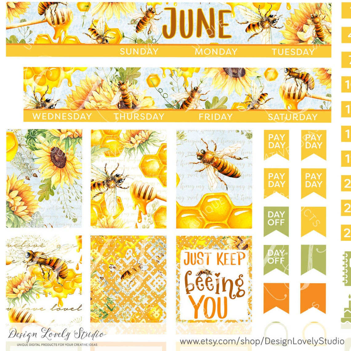 Printable JUNE Monthly Kit Mini Happy Planner JUNE Stickers - Etsy