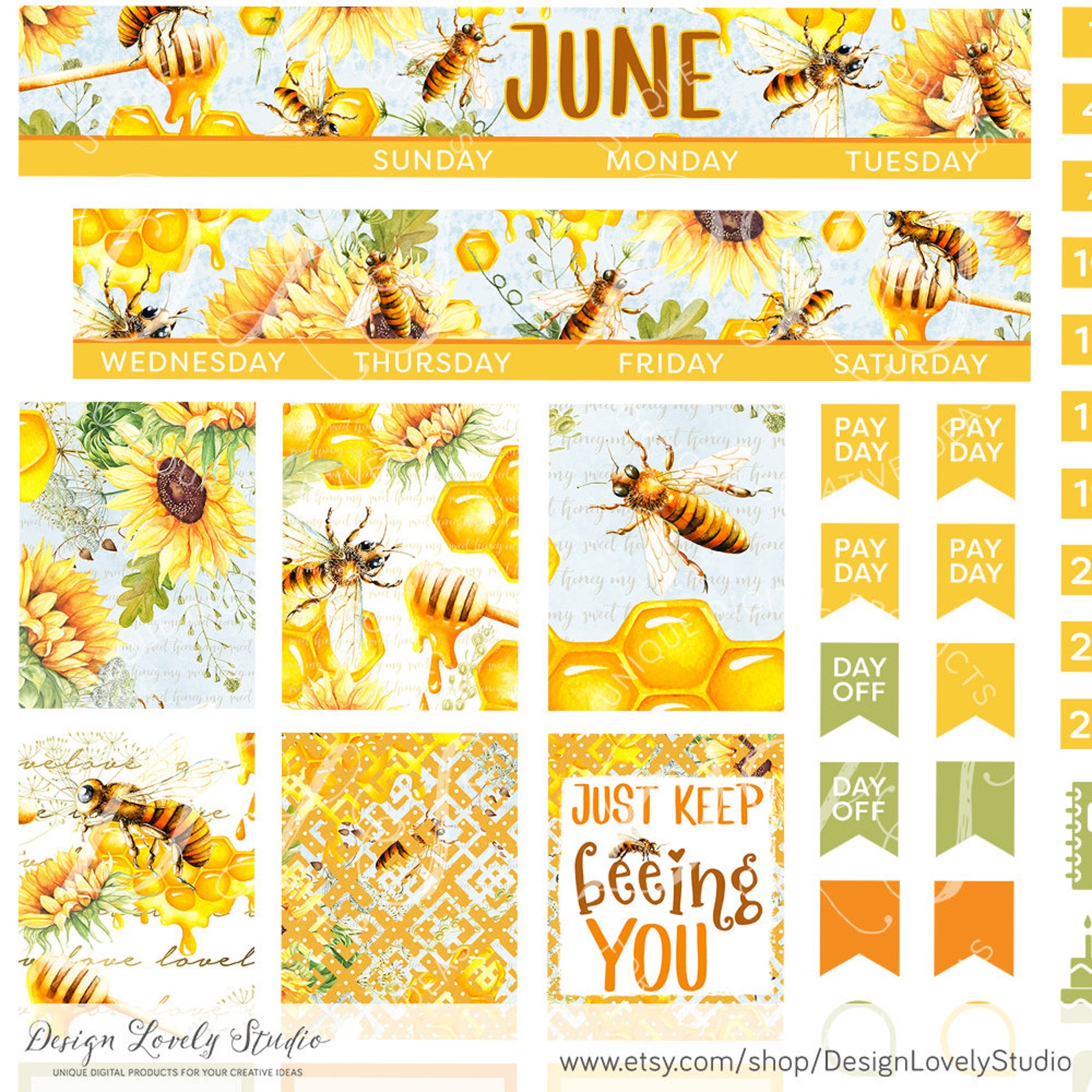 Printable JUNE Monthly Kit Mini Happy Planner JUNE Stickers - Etsy