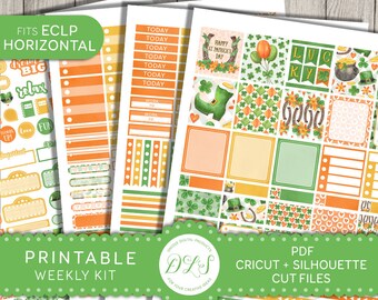 St. Patrick's Day Stickers, Planner Stickers, Classic Happy Planner Kit ...