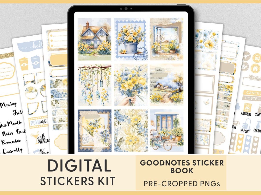 Floral Digital Planner Stickers, Spring Goodnotes Planner Stickers, Pre ...