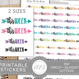 THIS WEEK Script Headers Stickers, Printable Script Planner Stickers ...