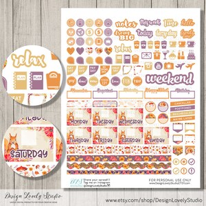 FALL Planner Stickers Kit, Happy Planner Printable Fall Stickers ...