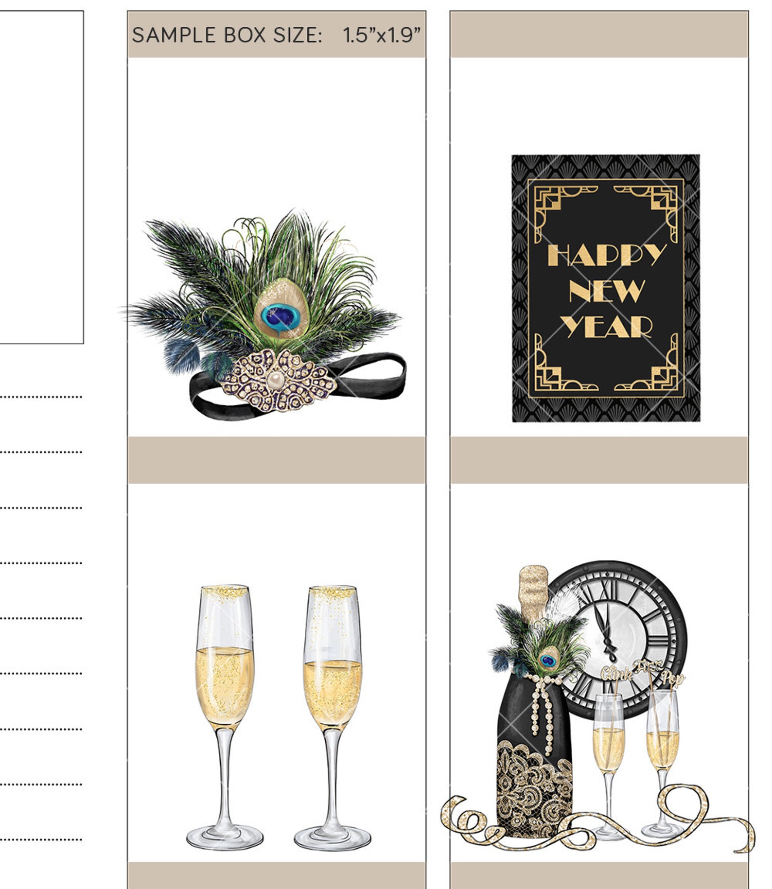 Printable New Year Planner Stickers New Year Scrapbook | Etsy