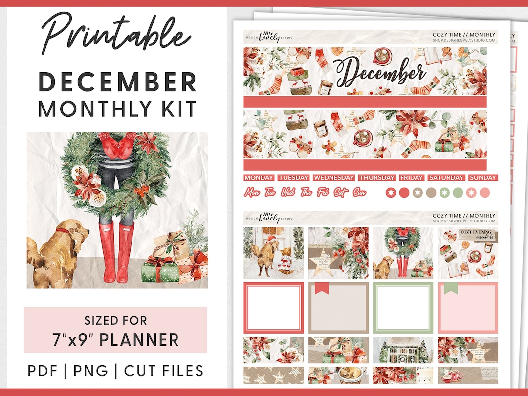 December Planner Stickers, Christmas Planner Stickers, Printable ...