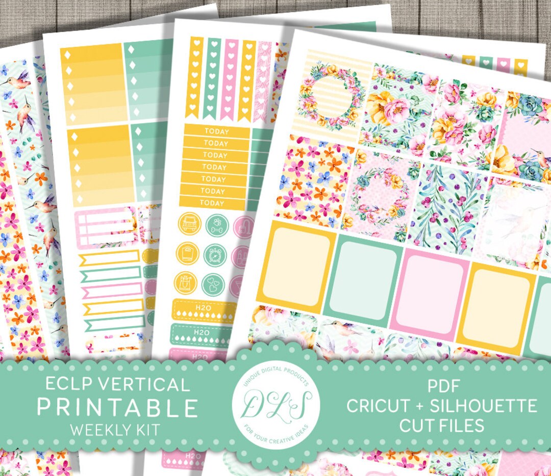 Printable Planner Stickers for Erin Condren, ECLP Vertical Planner ...