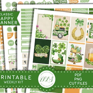 St Patrick's Day Planner Stickers Printable, March Planner Stickers ...