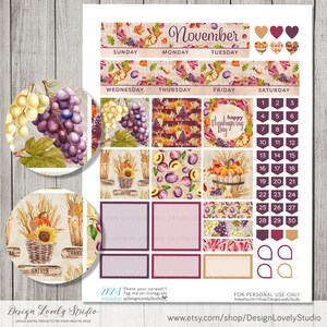 November Big Happy Planner Kit, November Printable Monthly Kit, Big ...