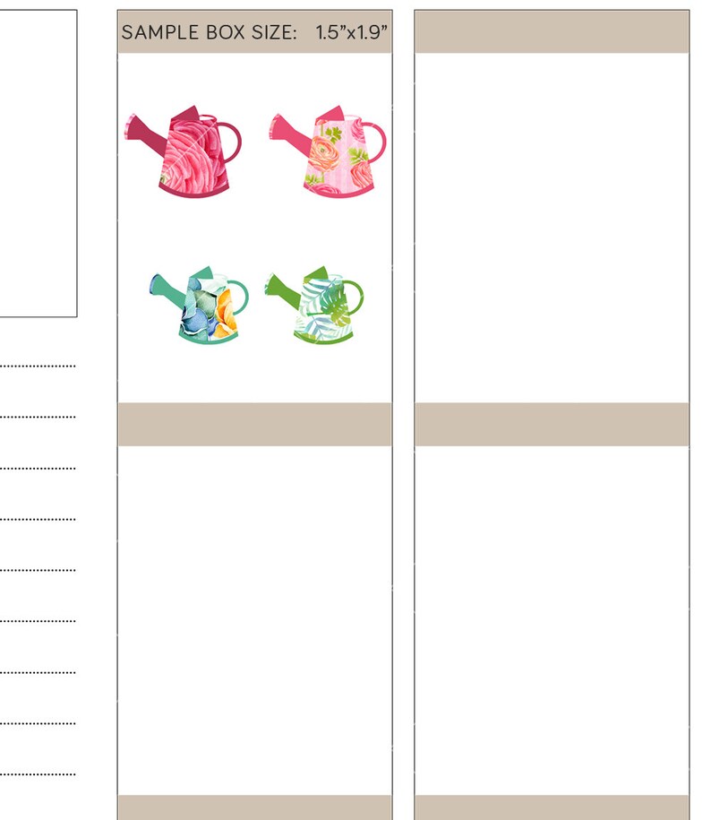 PRINTABLE Watering Can Planner Stickers, Gardening Planner Stickers ...