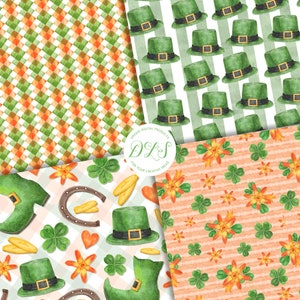 St Patricks Day Digital Paper, St Pattys Day Digital Background, Irish ...