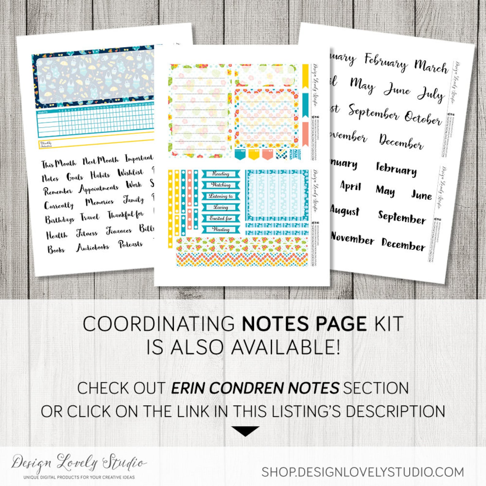 June Planner Kit, June Monthly Stickers Kit, Fits Erin Condren, ECLP ...