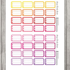 Half Box Checklist Planner Stickers, Printable Checklist Stickers ...