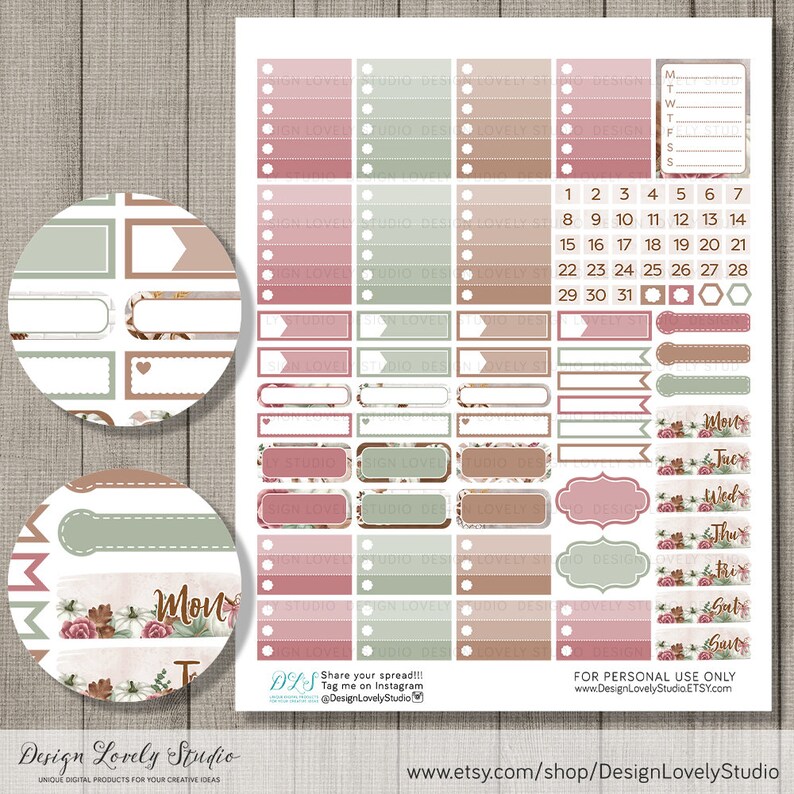 Printable Thanksgiving Planner Stickers Kit, November Weekly Planner ...