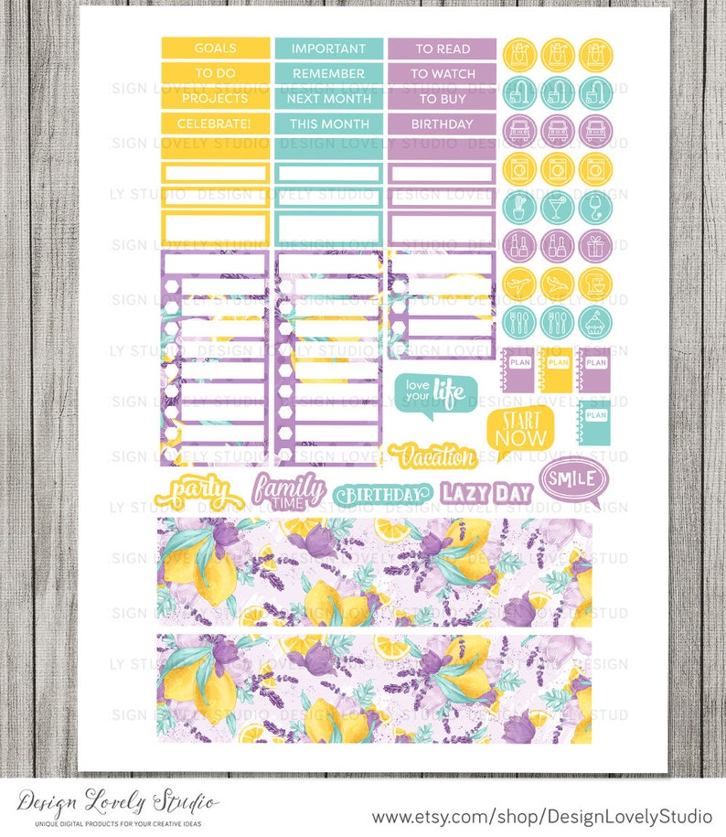 Mambi Printable Planner Stickers, Classic Happy Planner Printable ...