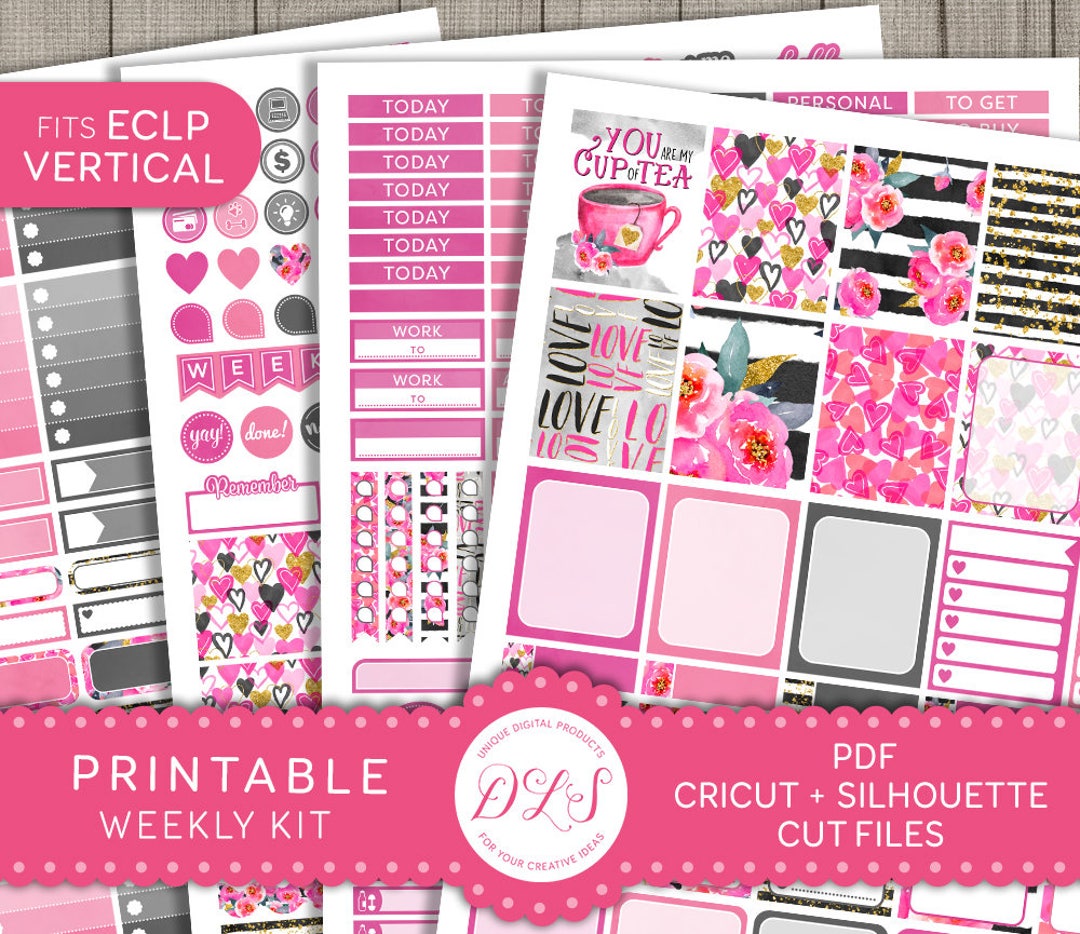 Valentines Day Planner Stickers, Valentines Planner Printables, for ...