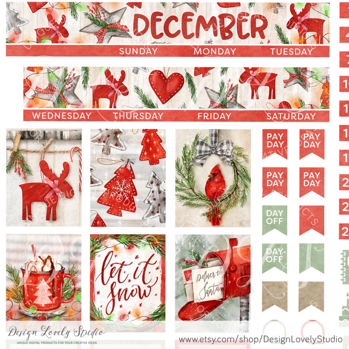 Printable DECEMBER Monthly Kit Mini Happy Planner December | Etsy