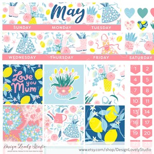 Happy Planner MAY Monthly Kit, Printable May Monthly Stickers Kit ...