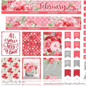 Mini Happy Planner February Planner Stickers Kit, Printable February ...