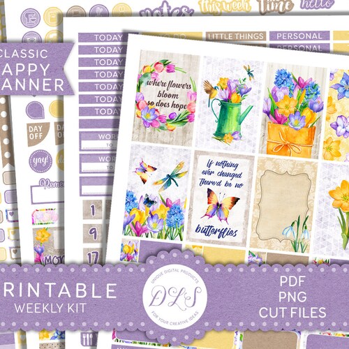 SPRING Planner Stickers Kit Printable Happy Planner Spring - Etsy