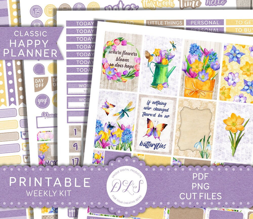 Printable FLORAL Planner Stickers Spring Floral Planner | Etsy