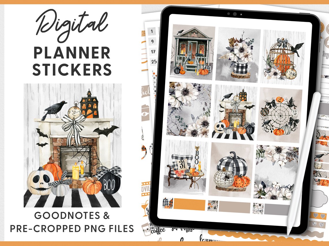 Goodnotes Stickers Halloween Digital Planner Stickers - Etsy