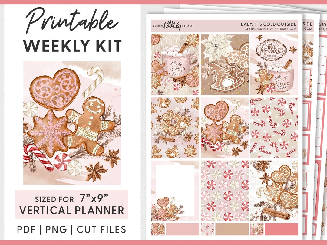 Winter Planner Stickers, Printable Planner Stickers, Christmas Planner ...