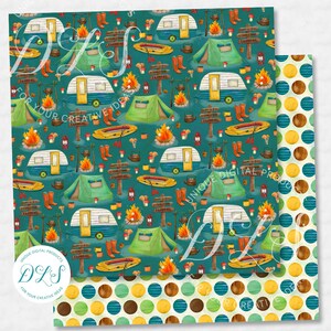 Camping Digital Paper Pack, Camping Digital Background, Camping Digital ...
