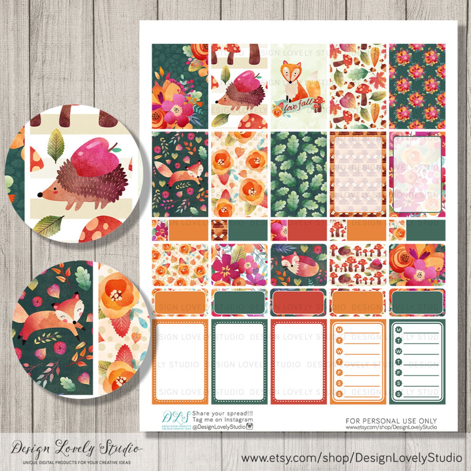 Happy Planner Fall Stickers Fall Happy Planner Printables - Etsy México