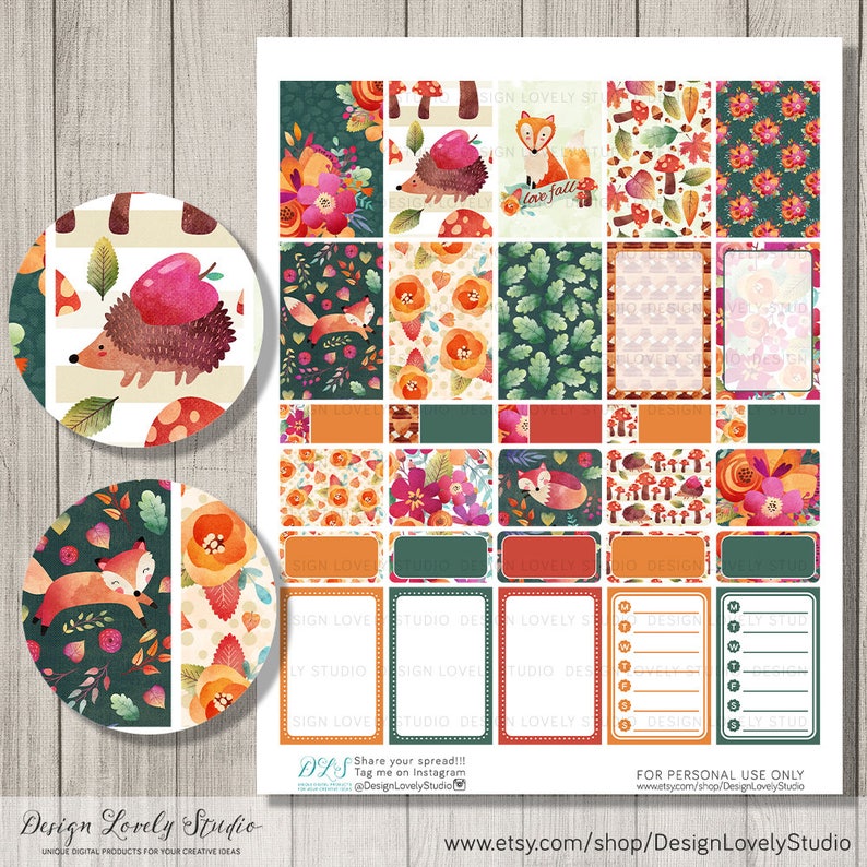 Happy Planner Fall Stickers, Fall Happy Planner Printables, September ...