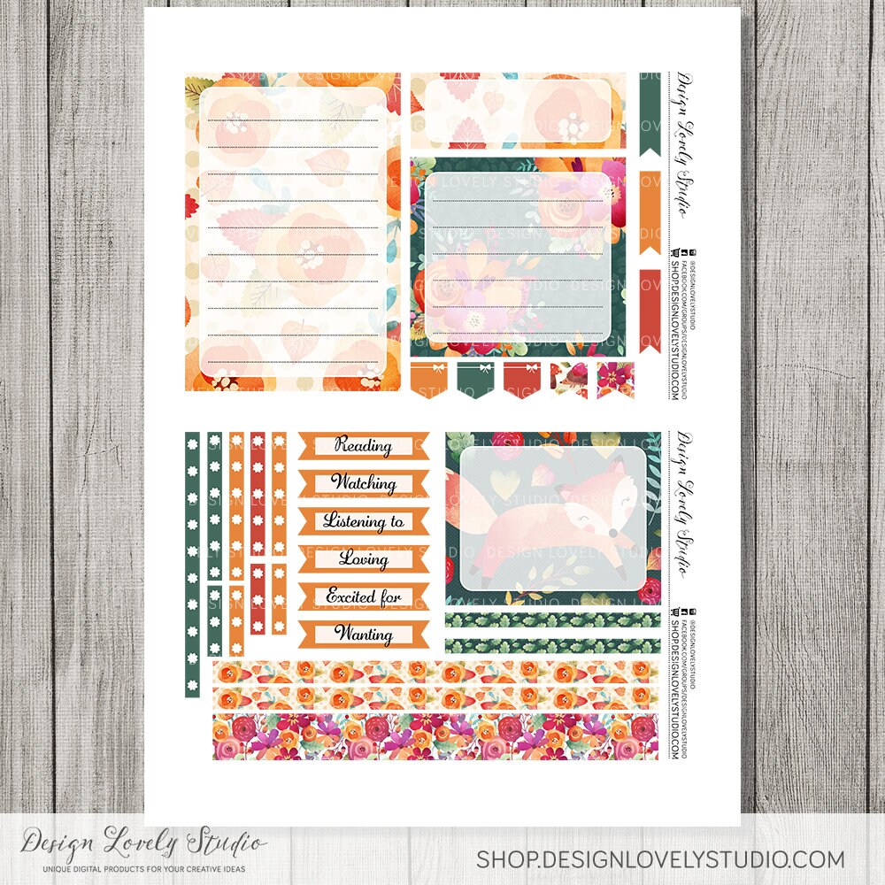 PRINTABLE Fall Planner Stickers, ECLP Notes Page Stickers, September ...