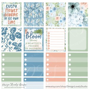 Printable FLORAL Planner Stickers, Mini Happy Planner Weekly Stickers ...