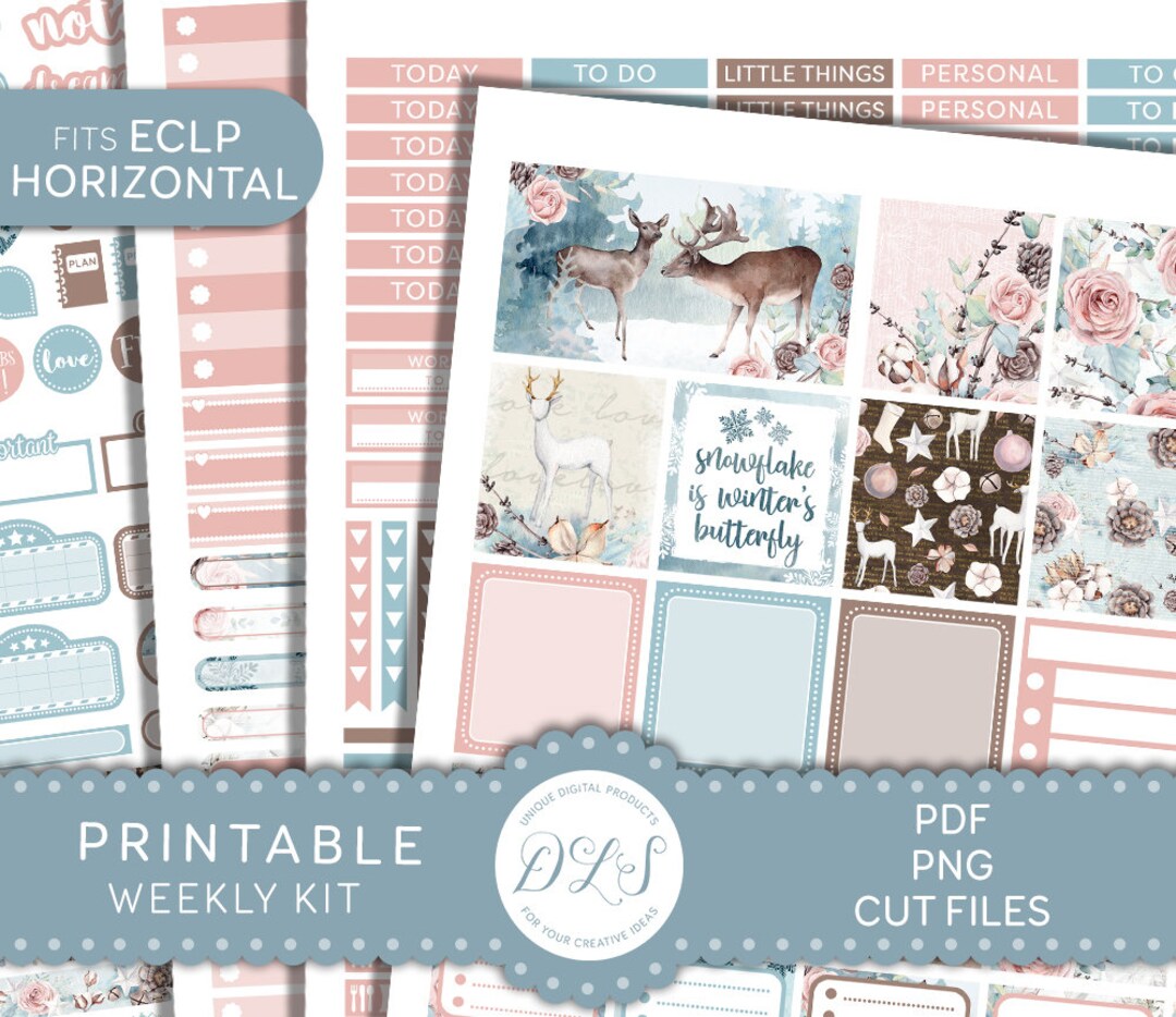 WINTER Planner Stickers, Printable Weekly Stickers Kit, January Weekly ...