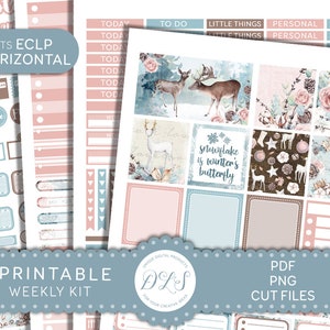 WINTER Planner Stickers, Printable Weekly Stickers Kit, January Weekly ...