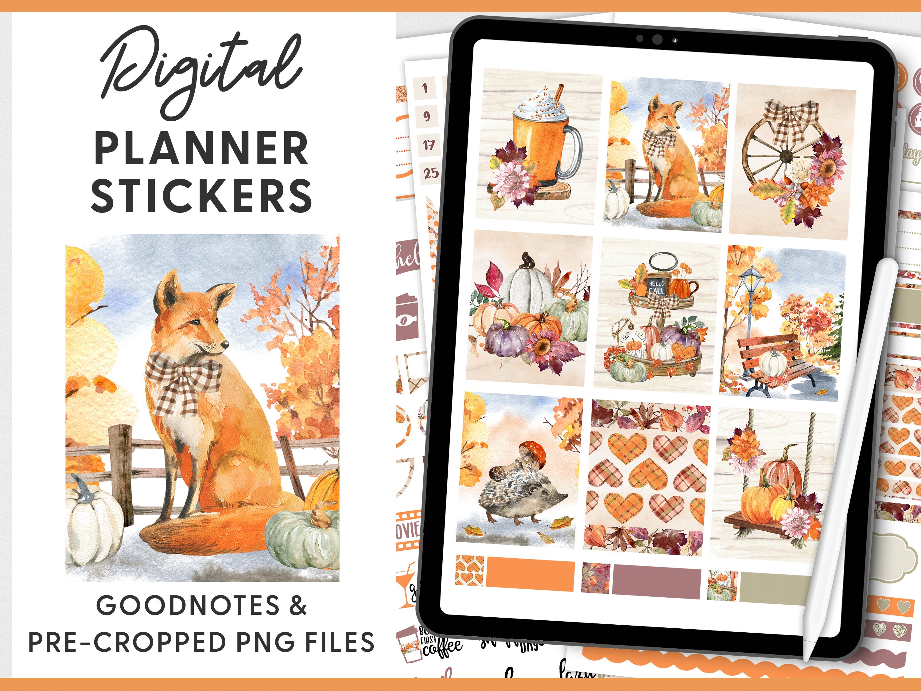 Goodnotes Stickers Fall Digital Planner Stickers Autumn - Etsy