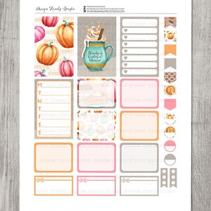 Printable THANKSGIVING Stickers Kit, Big Happy Planner Weekly Kit, Fall ...
