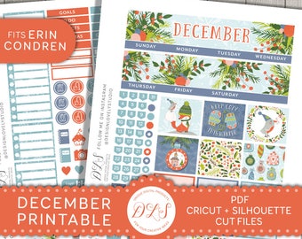 DECEMBER Planner Stickers Printable December Monthly Kit for | Etsy