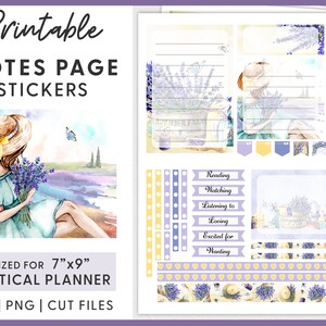 Notes Page Sticker Kit, Printable Planner Stickers, Monthly Sticker Kit ...