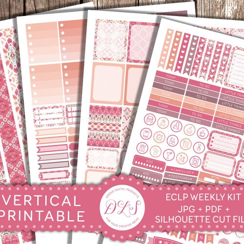 VERTICAL Planner Sticker Kit Fits Erin Condren Planner Weekly - Etsy