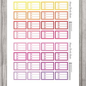 Printable Checklist Stickers, Half Box Checklist Planner Stickers ...