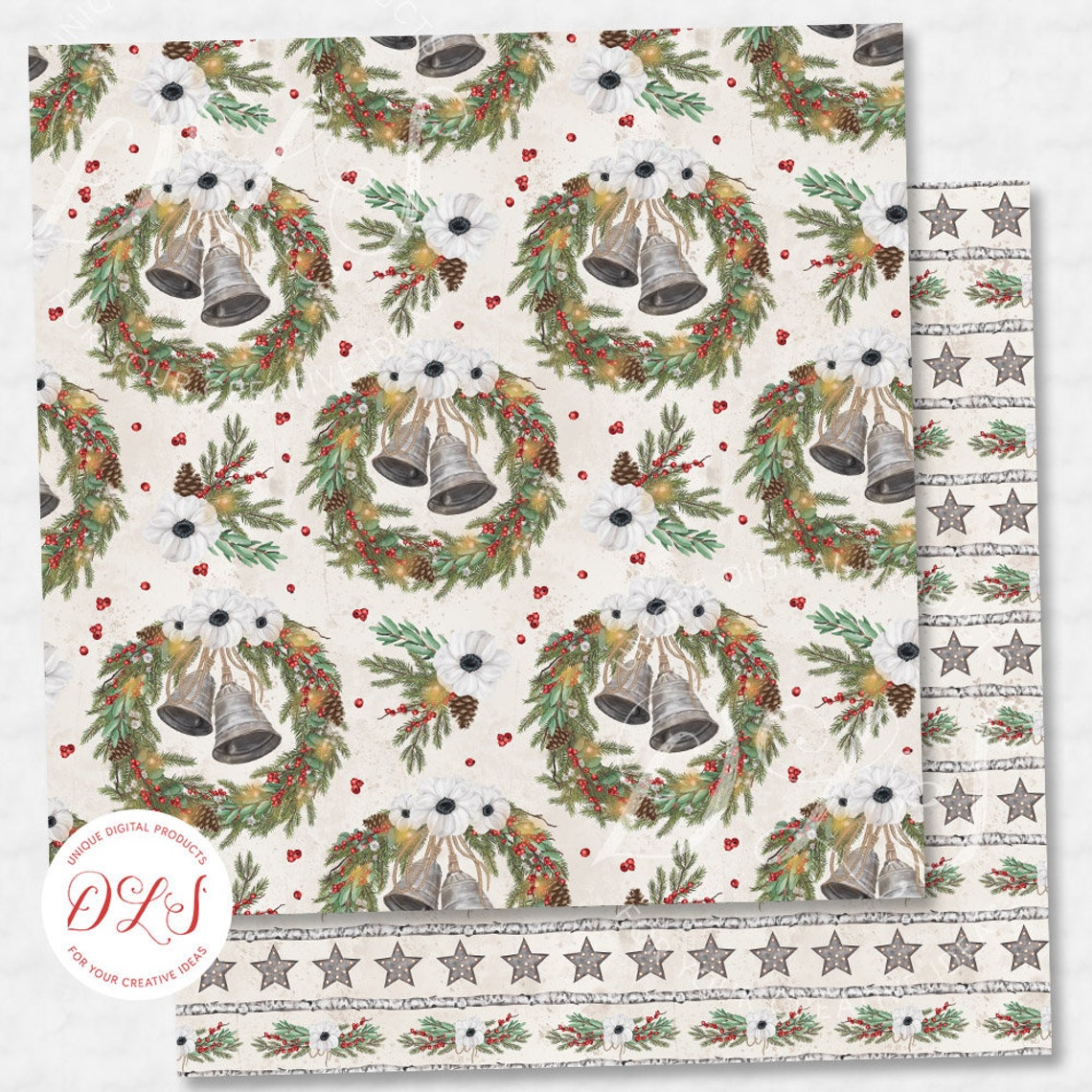 Christmas Digital Paper, Christmas Digital Backdrop, Rustic Christmas ...