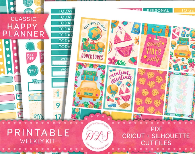 TRAVEL PLANNER STICKERS, Road Trip Planner Deco, Travel Printable Deco ...