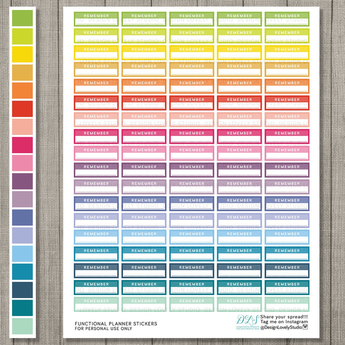 Remember Stickers, Remember Planner Stickers, Reminder Stickers ...