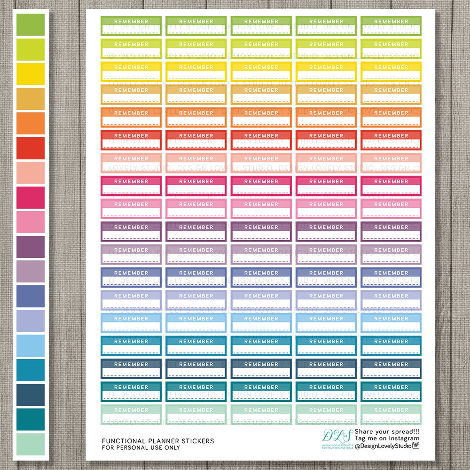 Remember Stickers, Remember Planner Stickers, Reminder Stickers ...