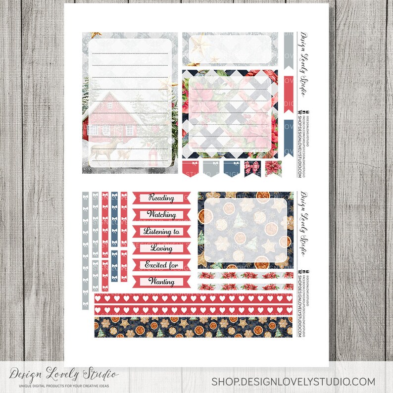 Printable DECEMBER Notes Page Stickers December Planner Kit - Etsy