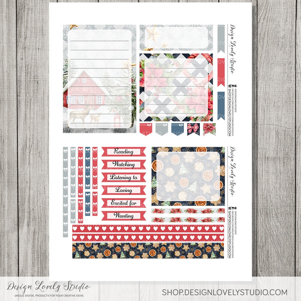 Printable DECEMBER Notes Page Stickers December Planner Kit - Etsy