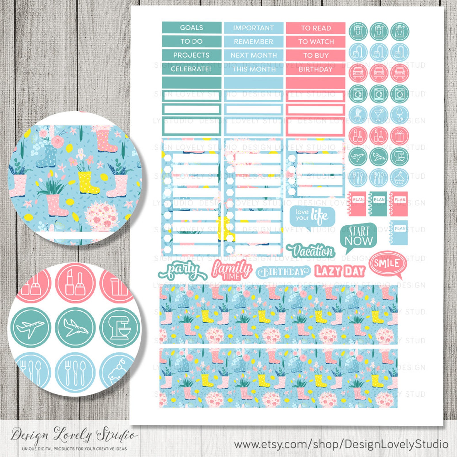 Happy Planner MAY Monthly Kit Printable May Monthly Stickers | Etsy
