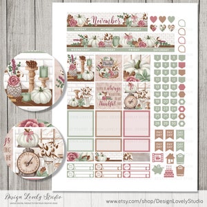 Happy Planner November Monthly Kit, Printable November Stickers Kit ...